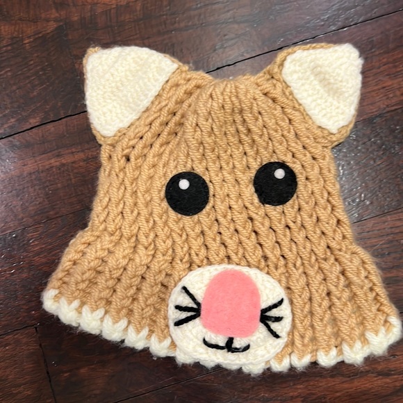 Handmade | Accessories | Handmade Little Girls Knit Cat Hat | Poshmark
